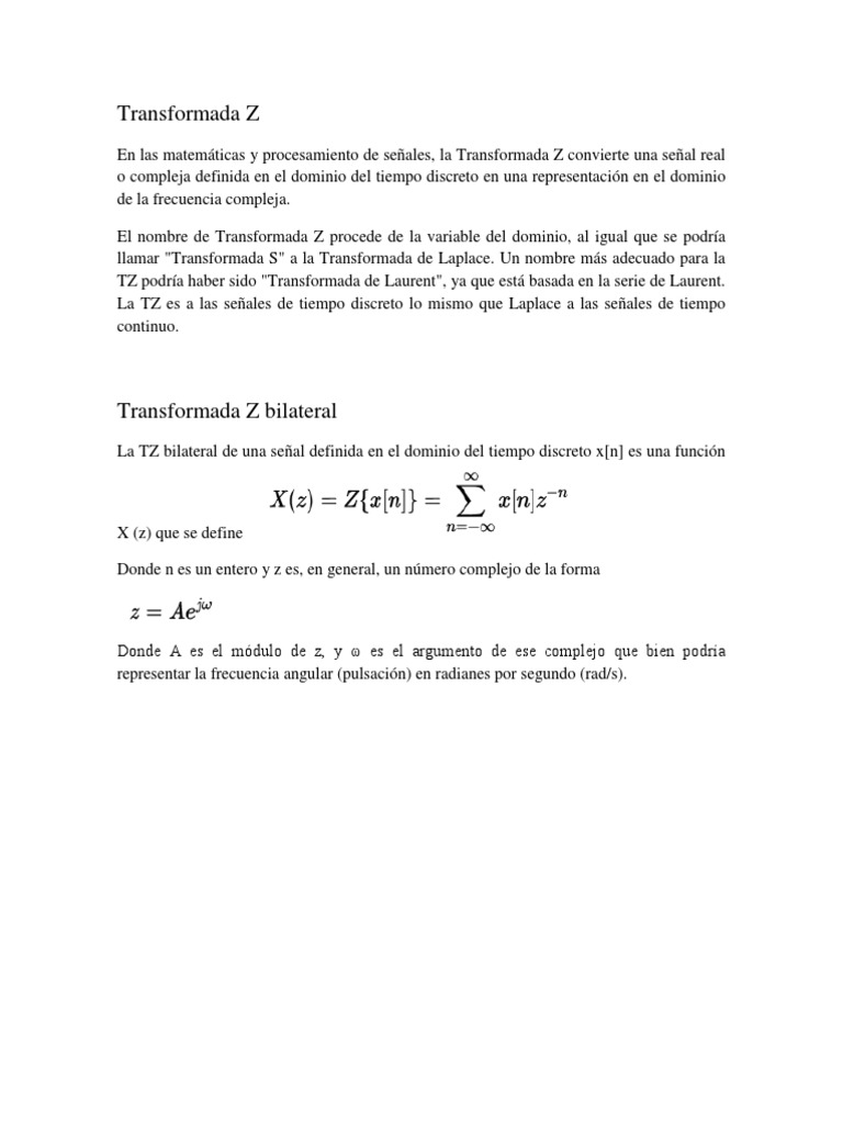 Transformada Z Definicion y Notacion | PDF