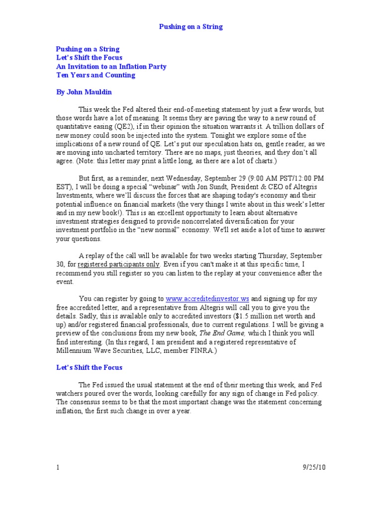 Pushing On A String Pushing On A String Let's Shift The Focus An ...