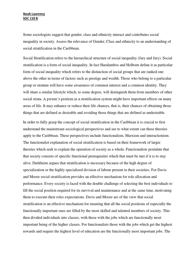 Socio Essay | PDF | Social Stratification | Social Inequality