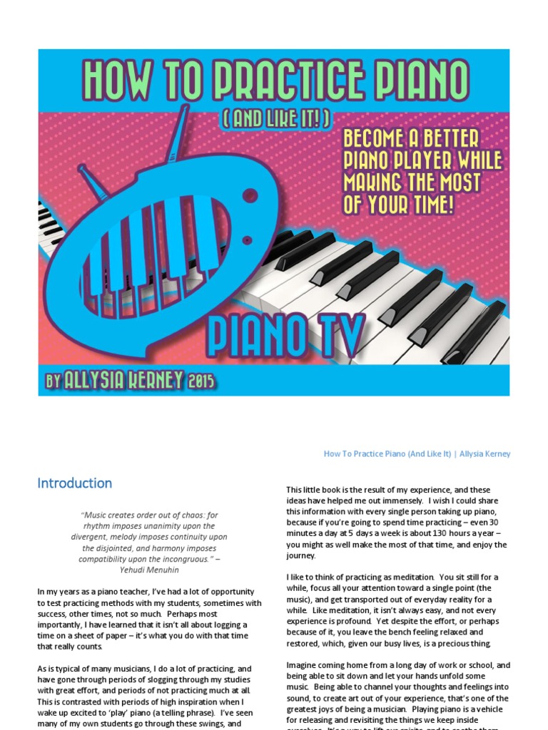 How To Practice Piano and Like It PDF | PDF