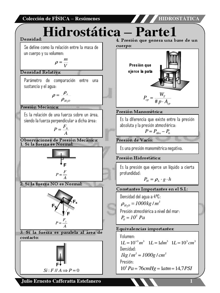 Hidro Parte 1 | PDF | Presión | Pascal (Unidad)