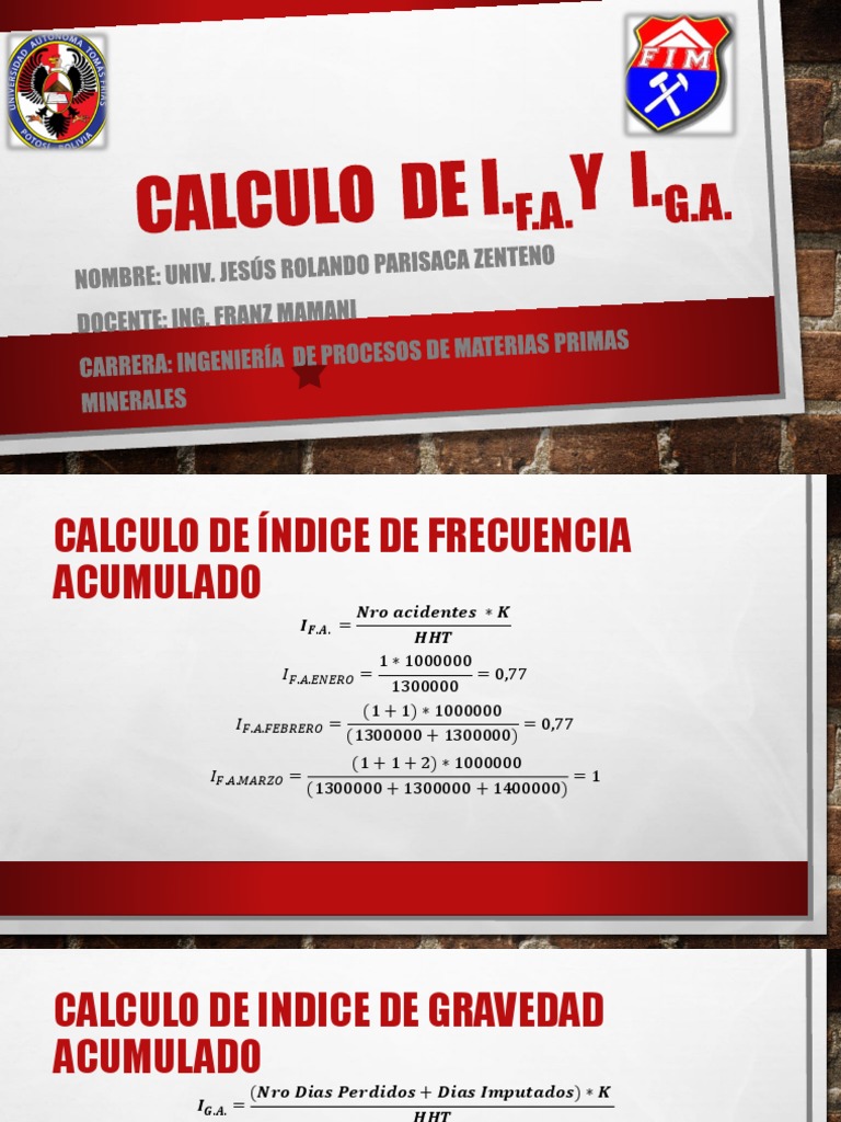 Calculo de Indice de Frecuencia Acumulado Iga | Macromoléculas | Nutrientes