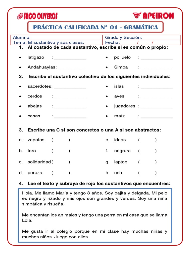 01 PC - El Sustantivo | PDF | Informática y tecnología de la información