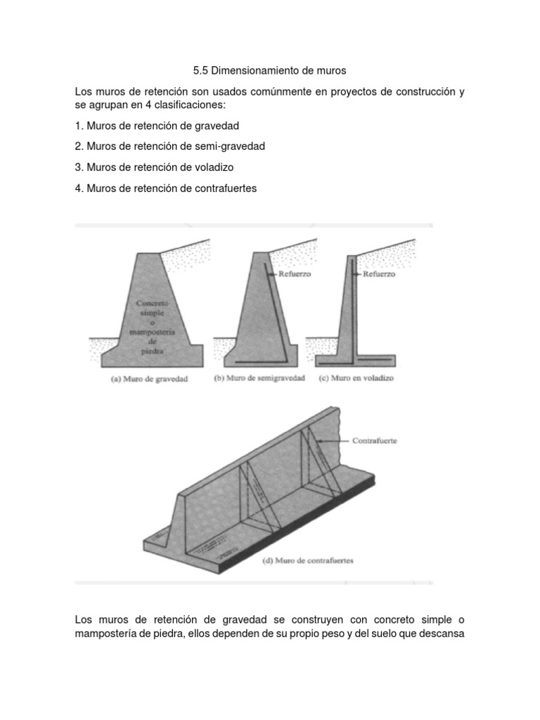 5.5 Dimensionamiento de Muros | PDF