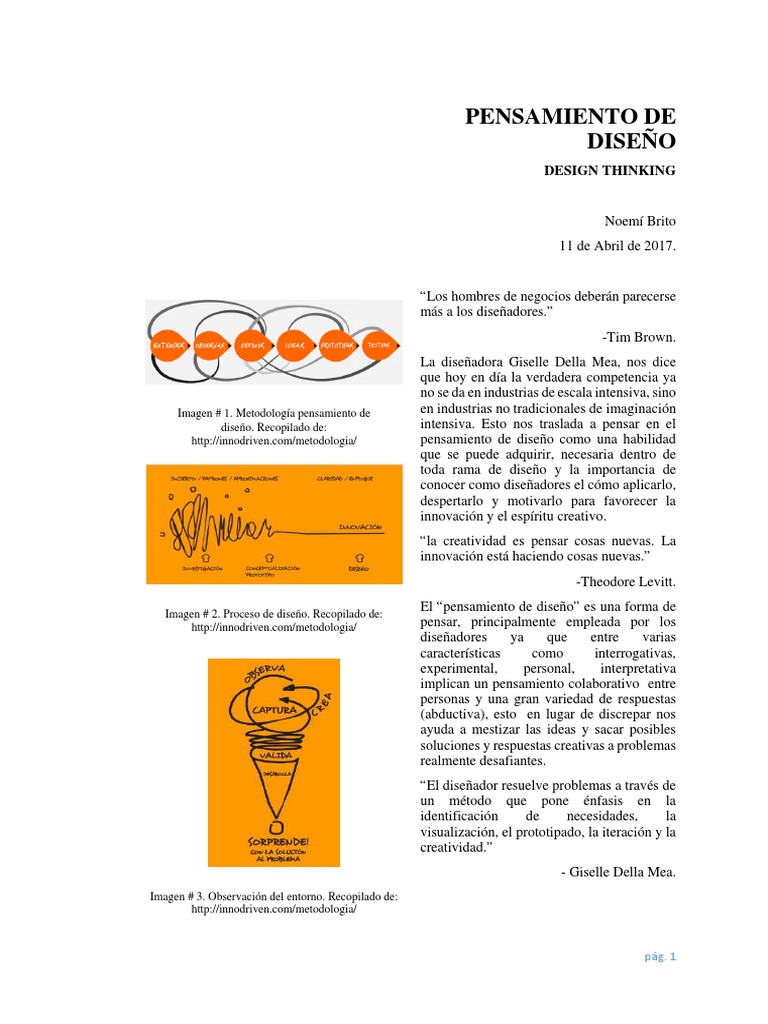 Ensayo Pensamiento de Diseño | PDF | Diseño | Innovación