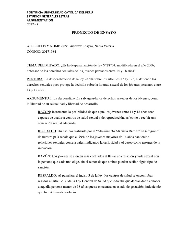 Proyecto de Ensayo. | PDF | Violación | Justicia