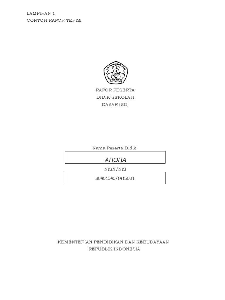 Panduan Rapor SD | PDF