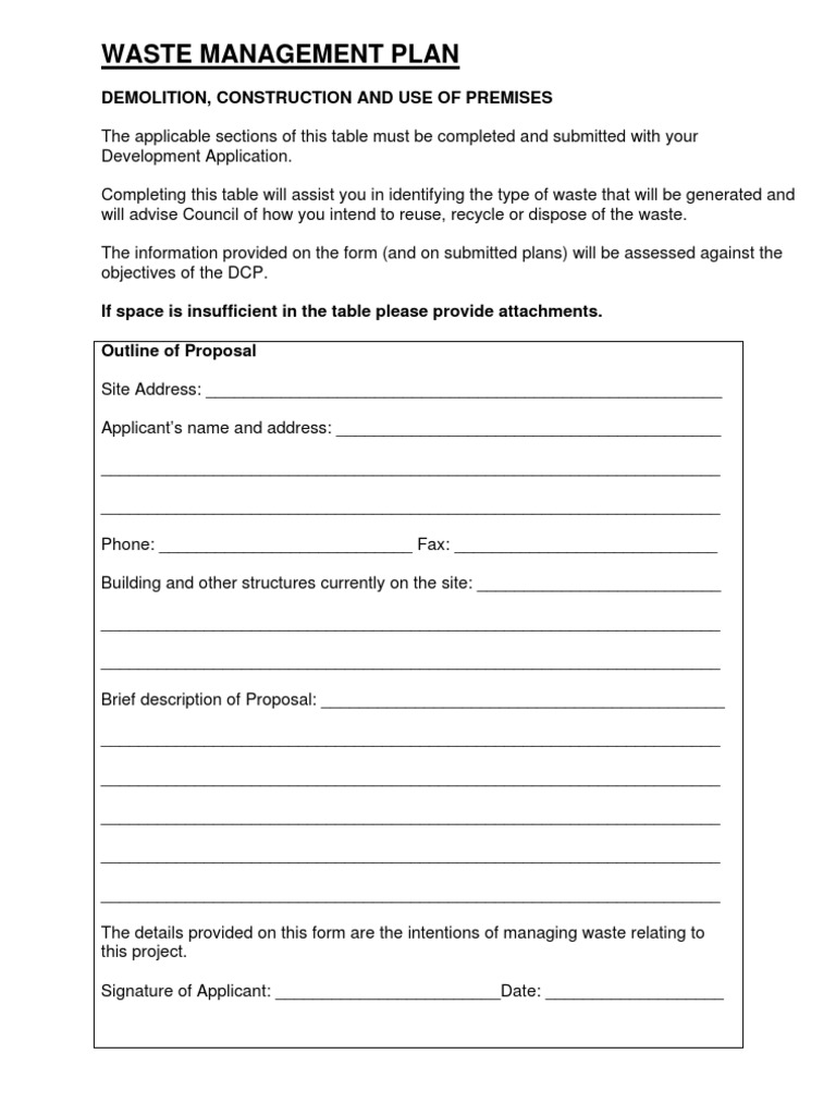 Waste Management Plan | PDF | Waste Management | Reuse