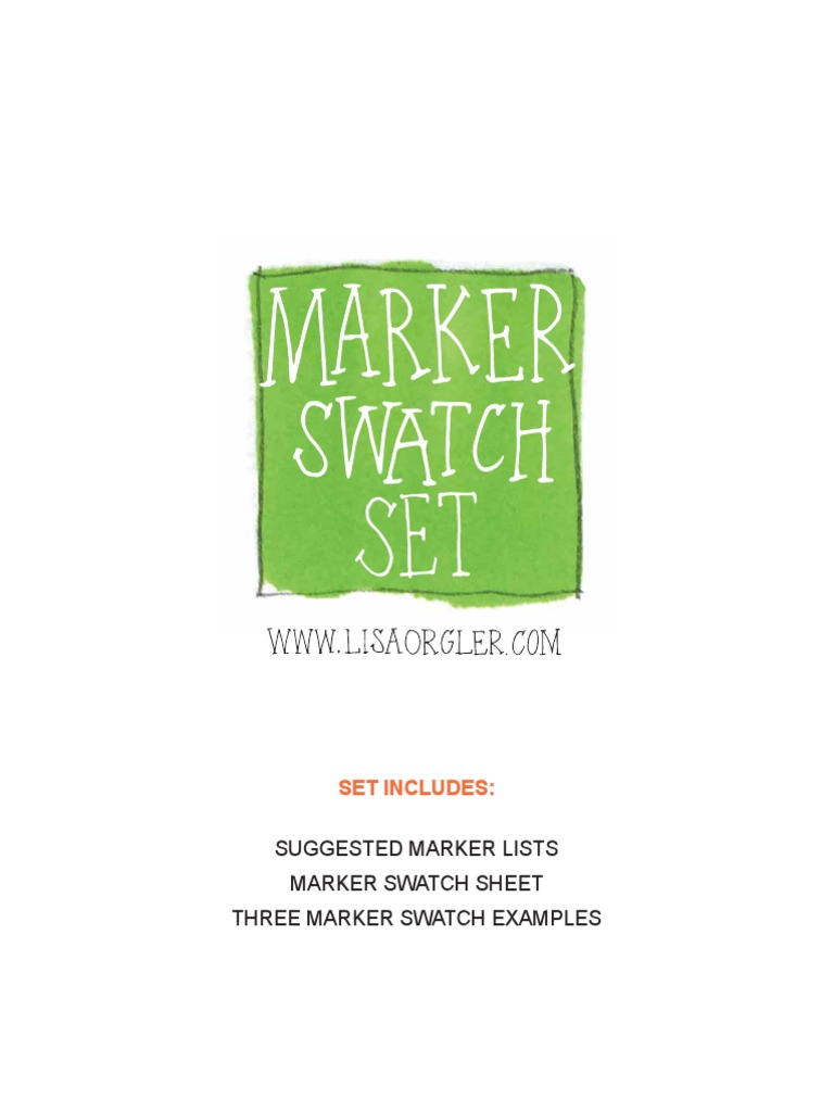 Suggested Marker Lists Marker Swatch Sheet Three Marker Swatch Examples ...