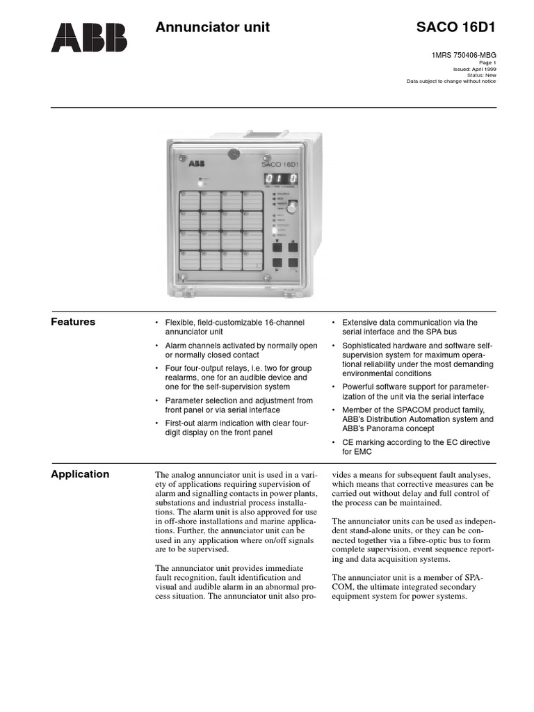 Annunciator Unit Datasheet: Comprehensive Technical Specifications and ...