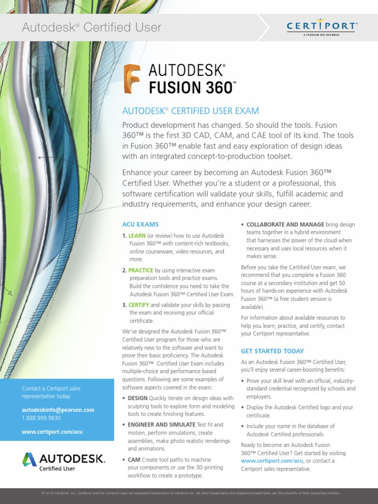 ACU Fusion 360 PDF | PDF | Autodesk | 3 D Computer Graphics