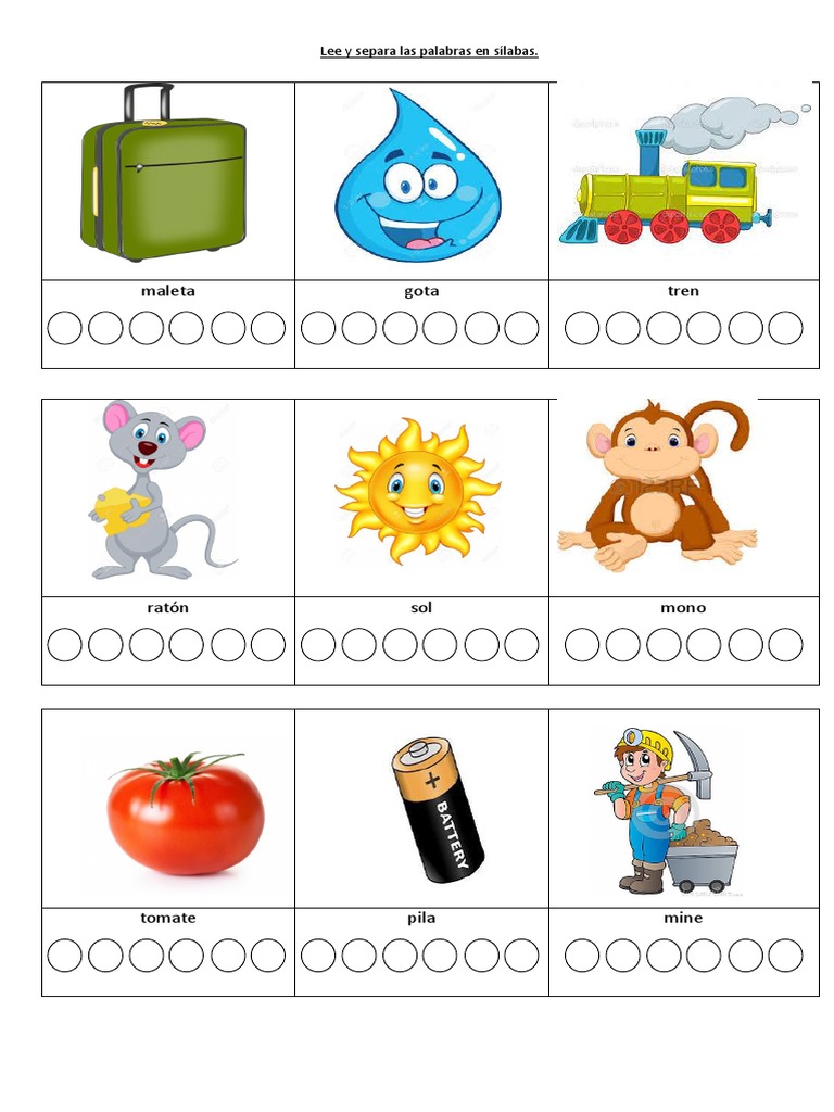 Actividades de Conteo de Sílabas para Niños | PDF