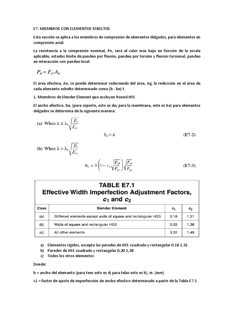 E7-CON Elementos Esbeltos | PDF