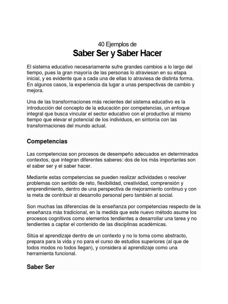 40 Ejemplos de | PDF | Conocimiento | Aparición