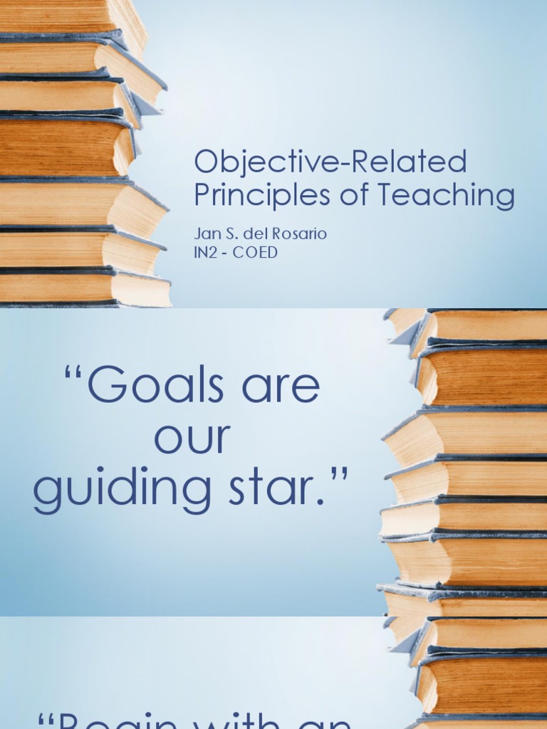 Objective-Related Principles of Teaching | PDF