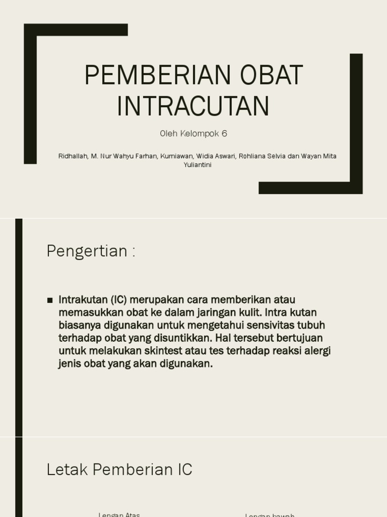 Pemberian Obat Intrakutan | PDF
