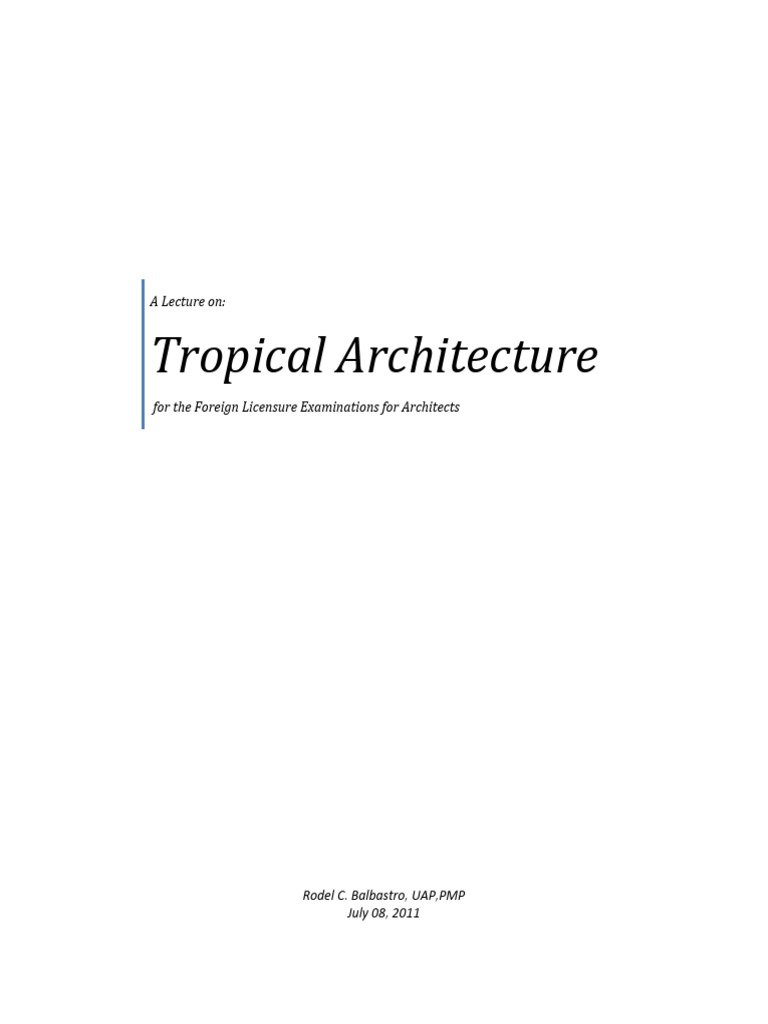 Tropical Design - Handout | Download Free PDF | Heat Transfer ...