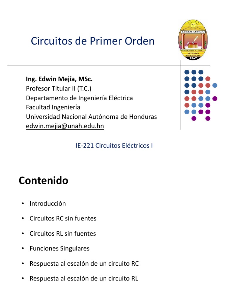 Circuitos de Primer Orden | PDF | Inductor | Condensador
