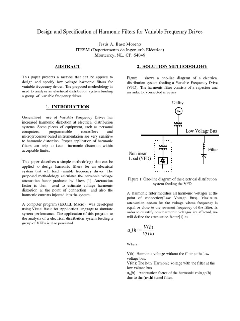 Design and Specification of Harmonic Filters For Variable Frequency Drives | PDF | Amplifier ...
