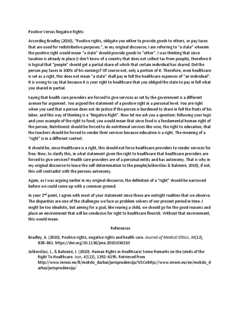 Understanding Positive and Negative Rights | PDF | Taxes | Health Care