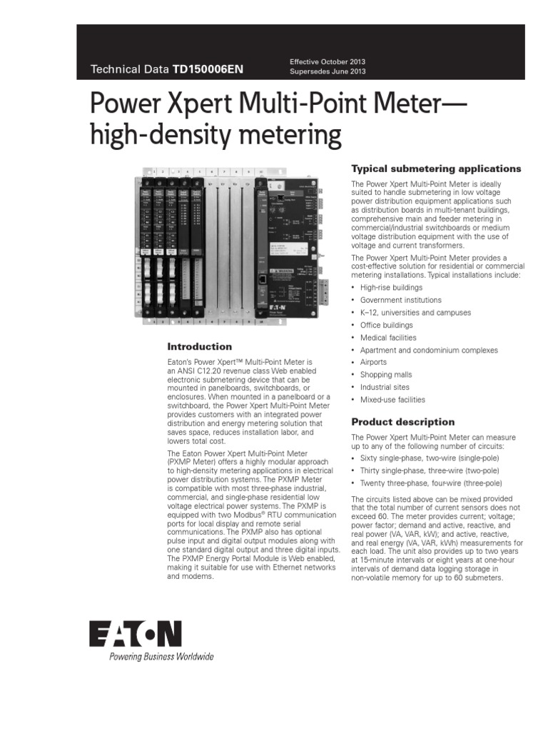 Power Xpert Multi-Point Meter - High-Density Metering: Technical Data ...