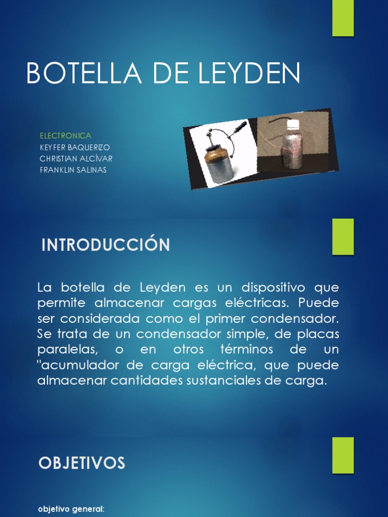 Botella de Leyden | PDF | Condensador | Fuerza