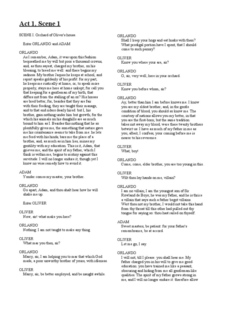 Act 1, Scene 1 | PDF