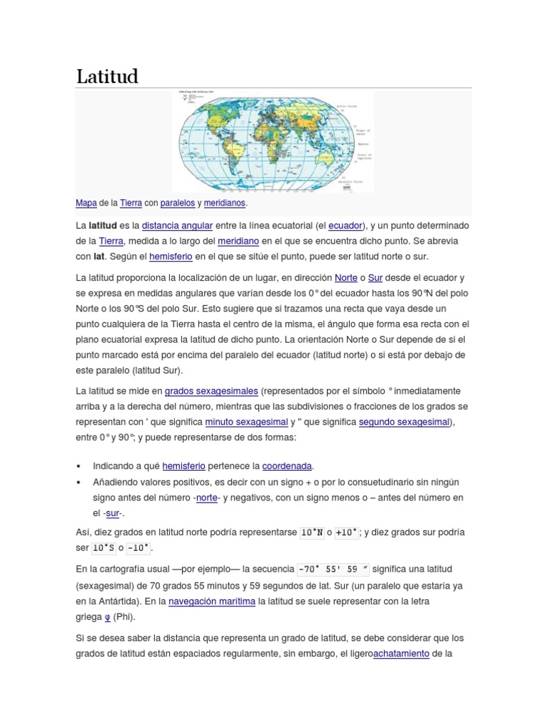 Y Longitud Definicion | PDF | Latitud | Geografía