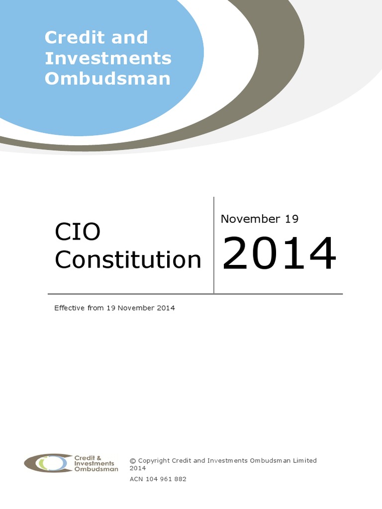 CIO Constitution 2014 | PDF | Bankruptcy | Chairman