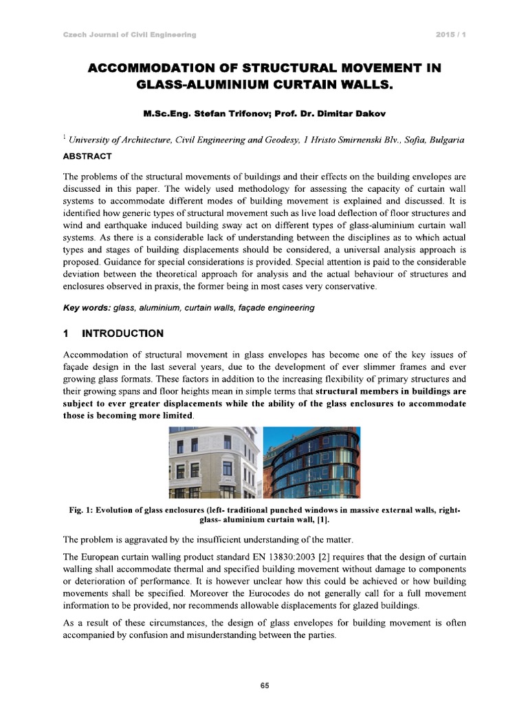 Accommodation of Structural Movement in | PDF | Glasses | Structural Load