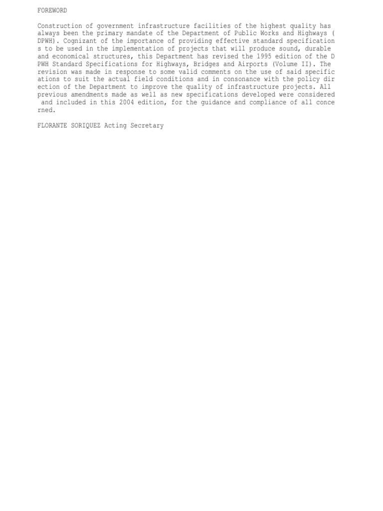 Revisions to the 2004 Edition of the DPWH Standard Specifications for ...