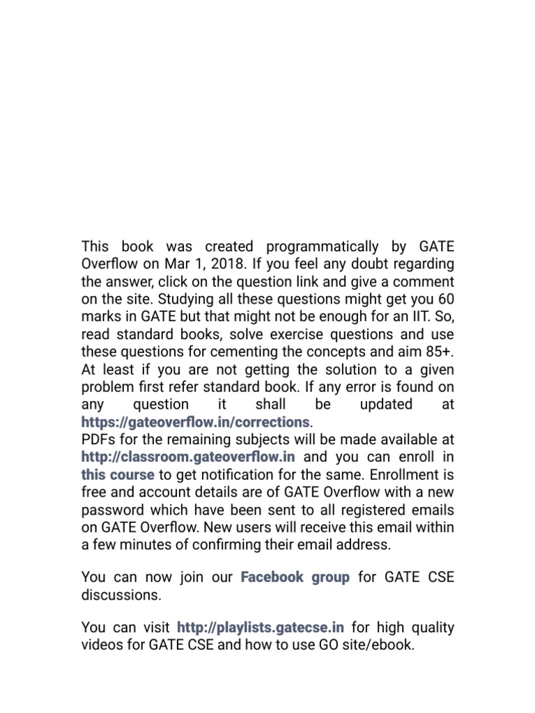 GATE Overflow Book PDF | PDF | Probability Distribution | Computer Network