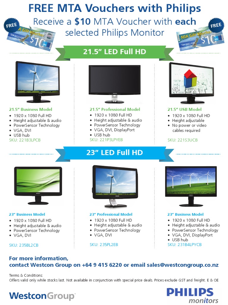 Receive A $10 MTA Voucher With Each Selected Philips Monitor | PDF