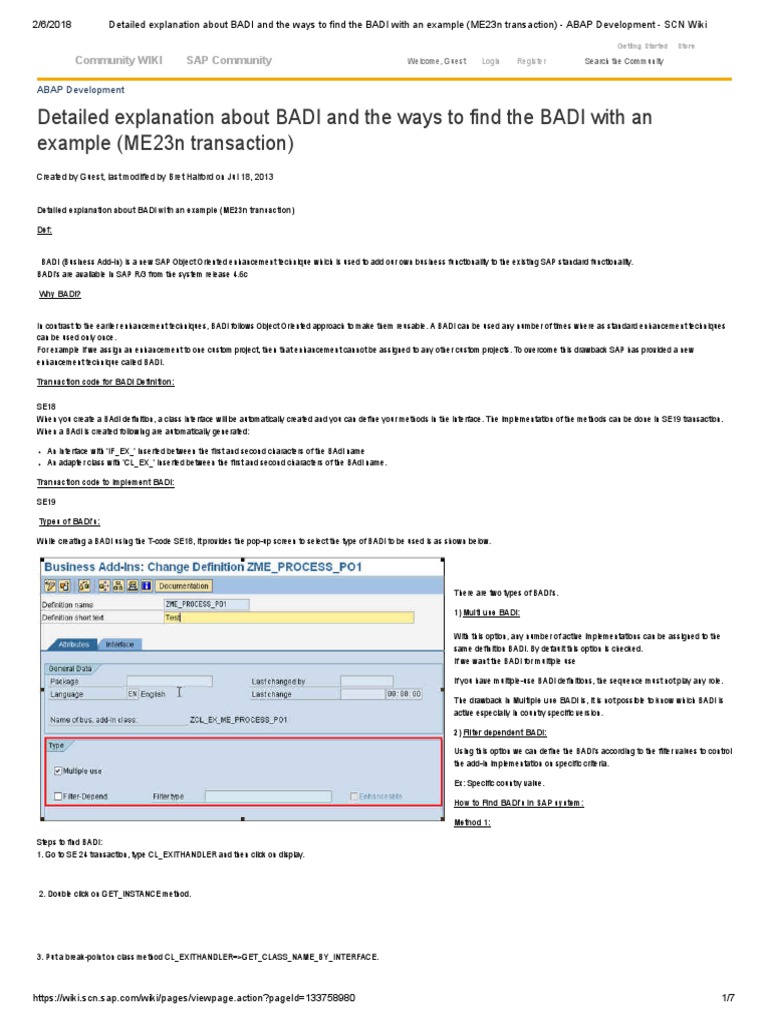 Detailed Explanation About BADI and The Ways To Find The BADI With An ...