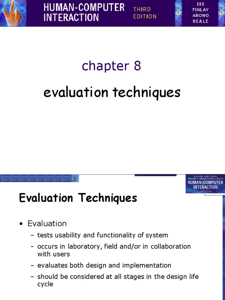 HCI-lecture Chp9 (Evaluation Techniques) | PDF | Usability | Heuristic