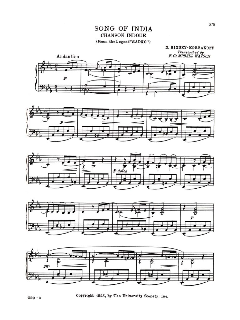 Canción India - Sadko - Rimsky Korsakov PDF | PDF
