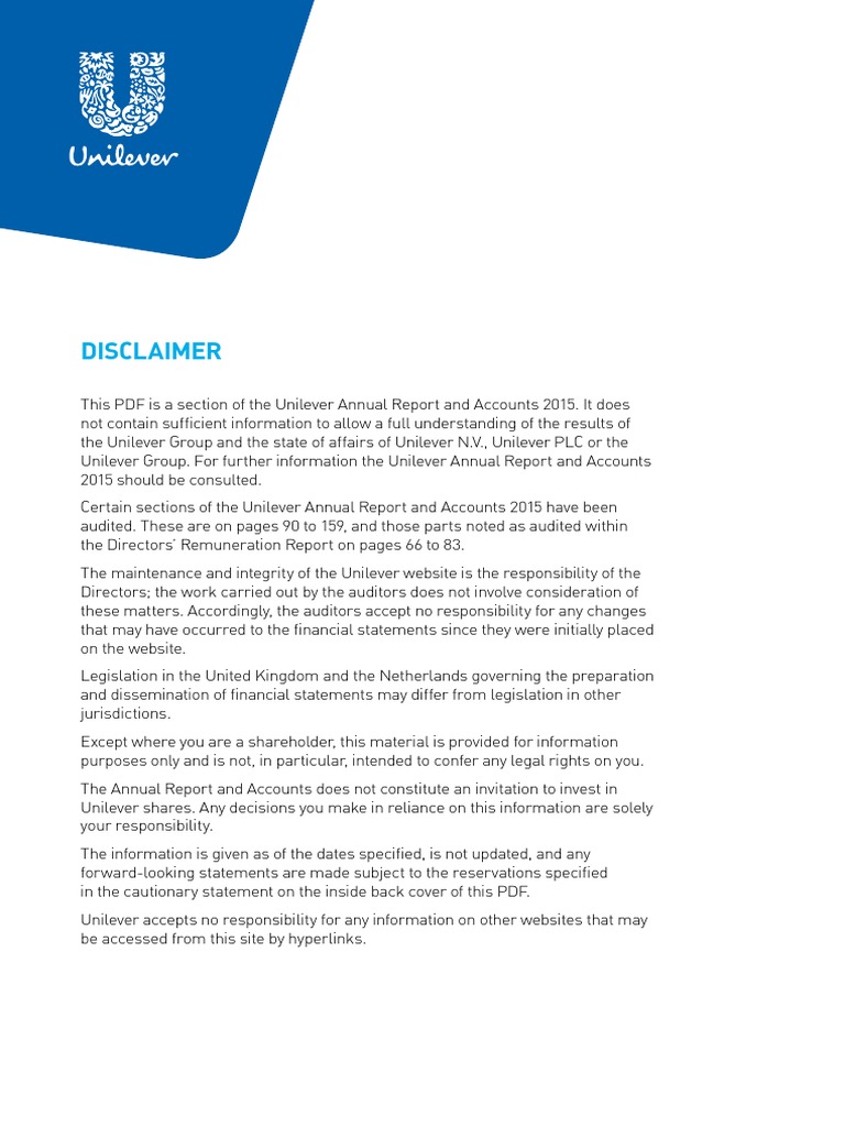 Unilever Strategic Report.pdf | Unilever | Sustainability