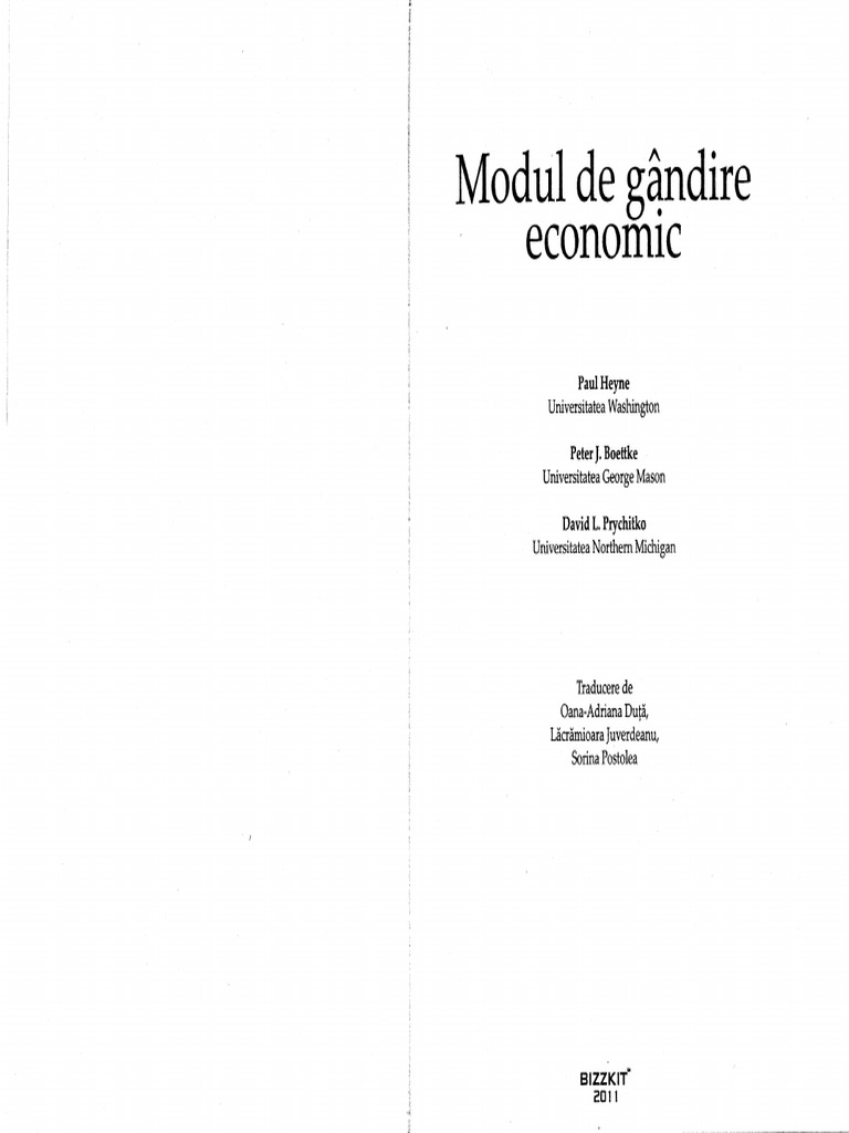 Modul de Gandire Economic | PDF