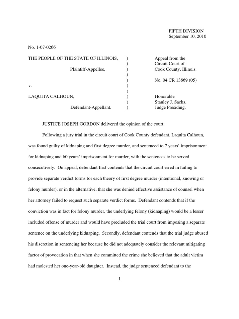 Illinois Appellate Court Case No. 1-07-0266 | PDF | Verdict | Murder