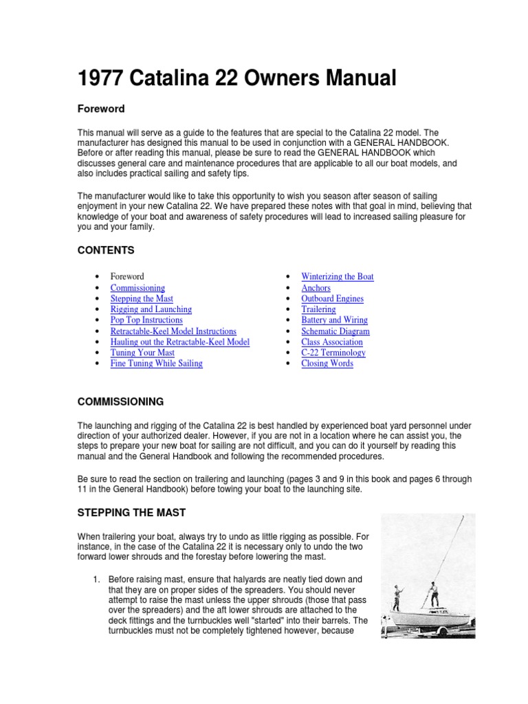 Catalina 22 Manual | PDF | Rigging | Anchor