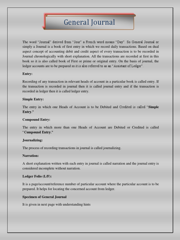 Understanding Journal Entries: An Explanation of the Fundamentals of ...