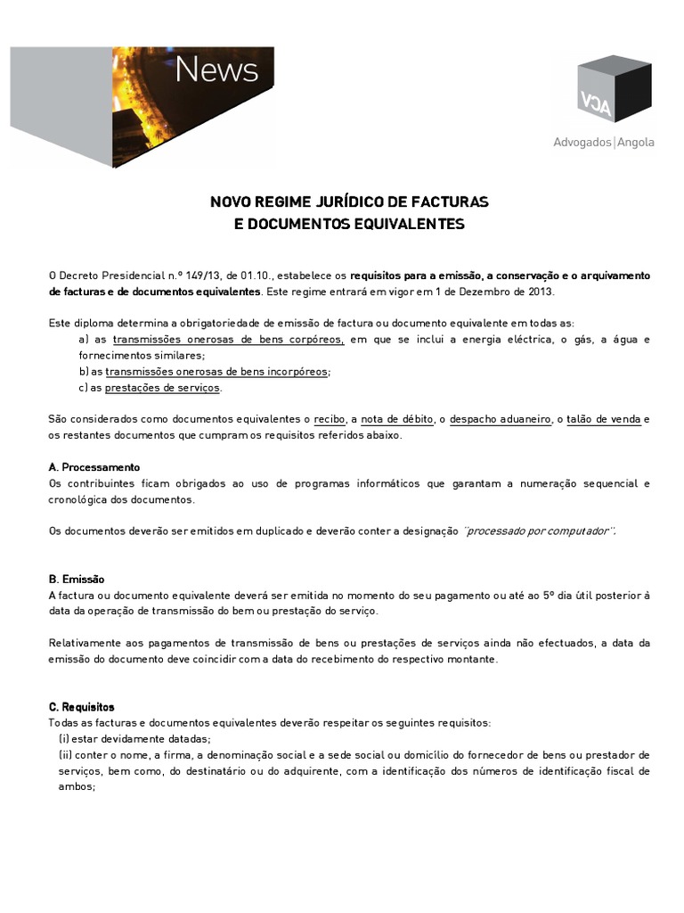 Novo Regime Juridico de Facturas e Documentos Equivalentes-2 | PDF ...