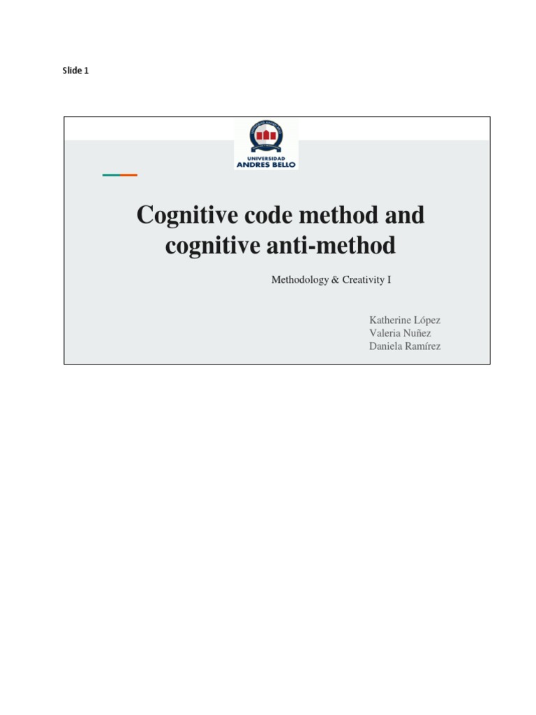 Cognitive Code Method and Cognitive Anti-Method | PDF | Fluency ...