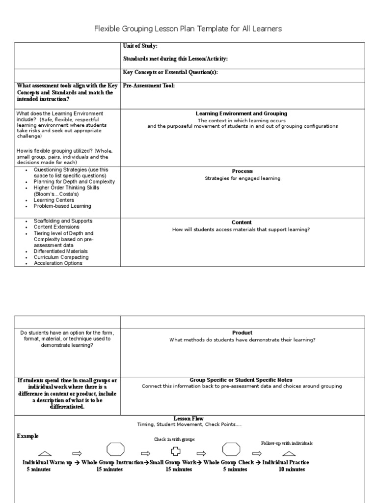 Flexible Grouping Template | PDF | Educational Assessment | Learning