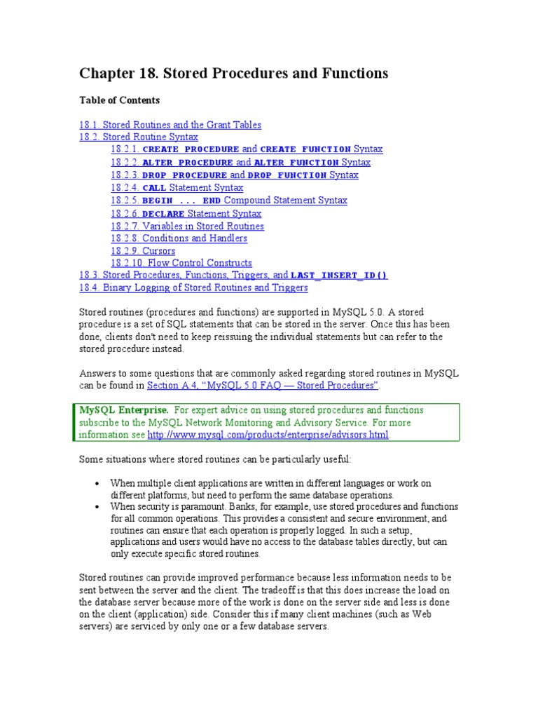 MySQL Stored Procedures and Functions Guide | PDF | Subroutine | Databases
