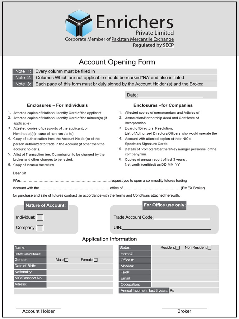 Account Opening Form | PDF | Margin (Finance) | Mark To Market Accounting