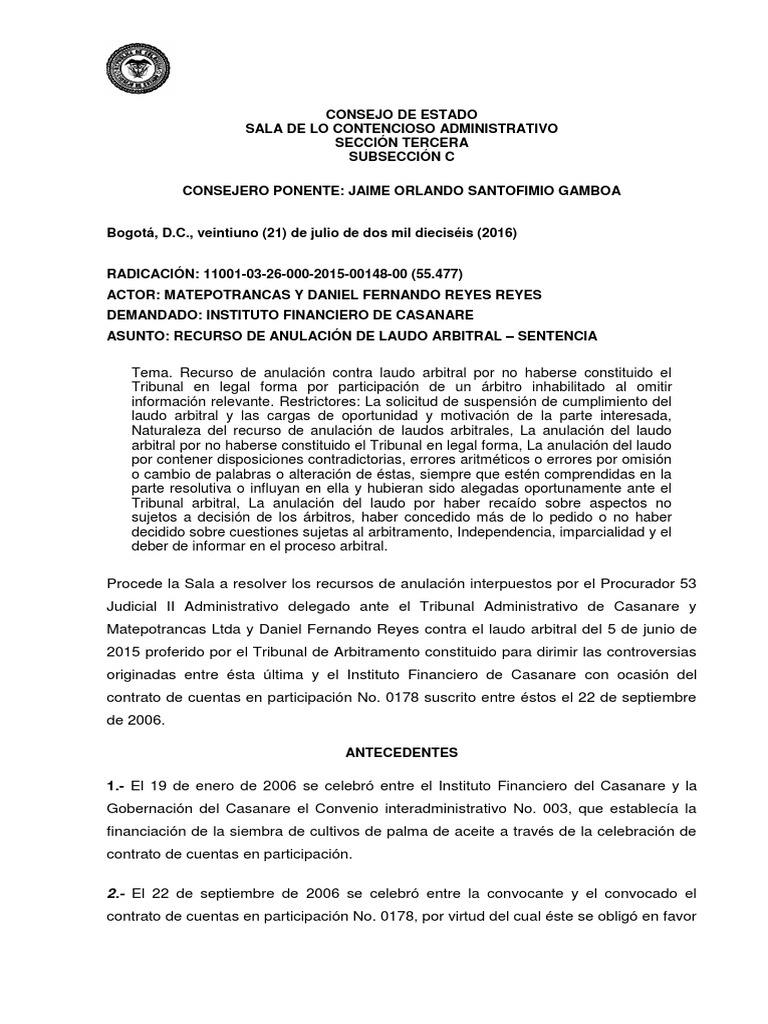 Anulación Laudo | Ley procesal | Virtud Anulación Laudo | Ley procesal | Virtud
