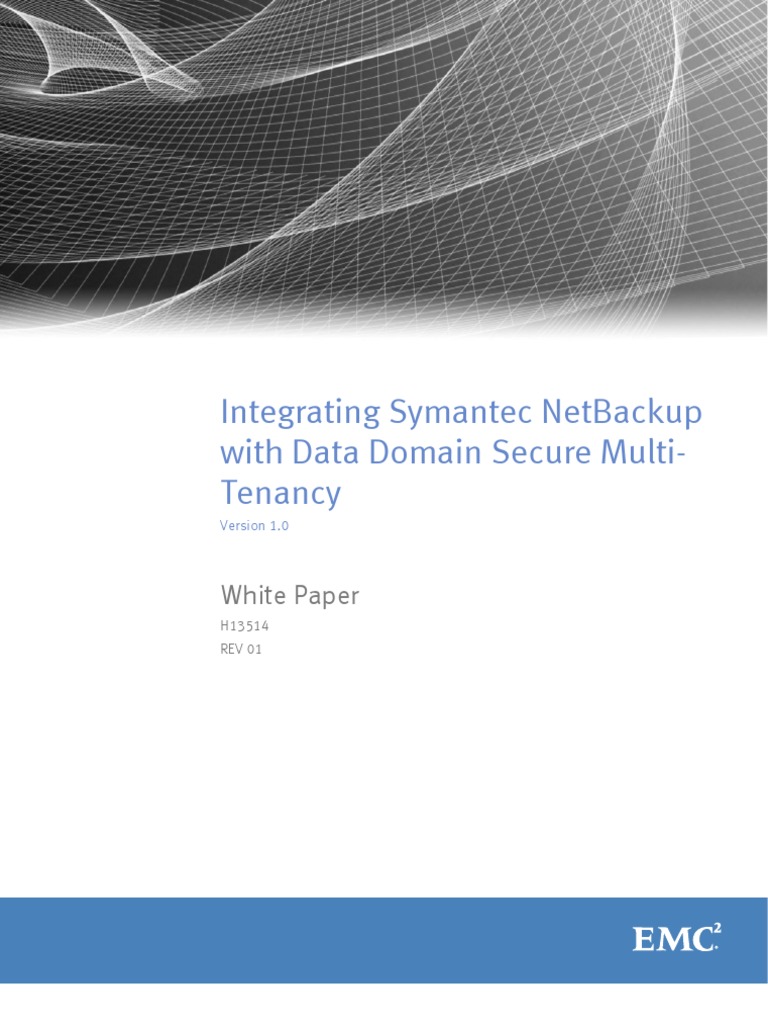 h13514 Integrating Symantec Netbackup Data Domain Secure Multi Tenancy | PDF | Backup | Cloud ...