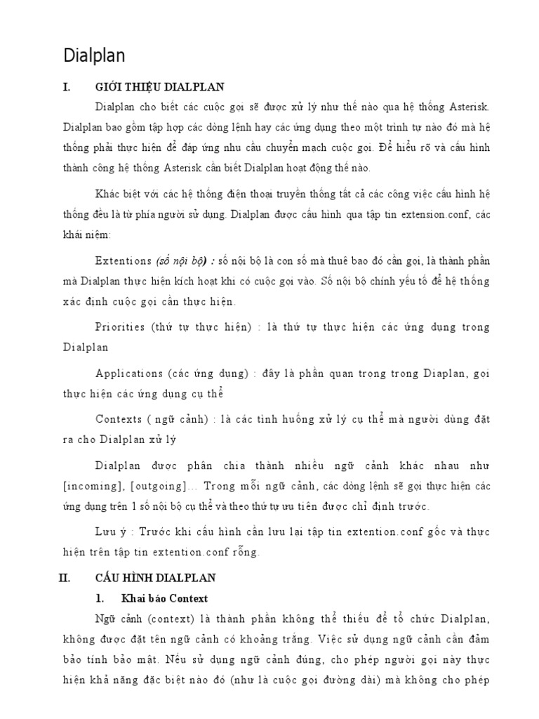 Tham Khảo Dial plan | PDF