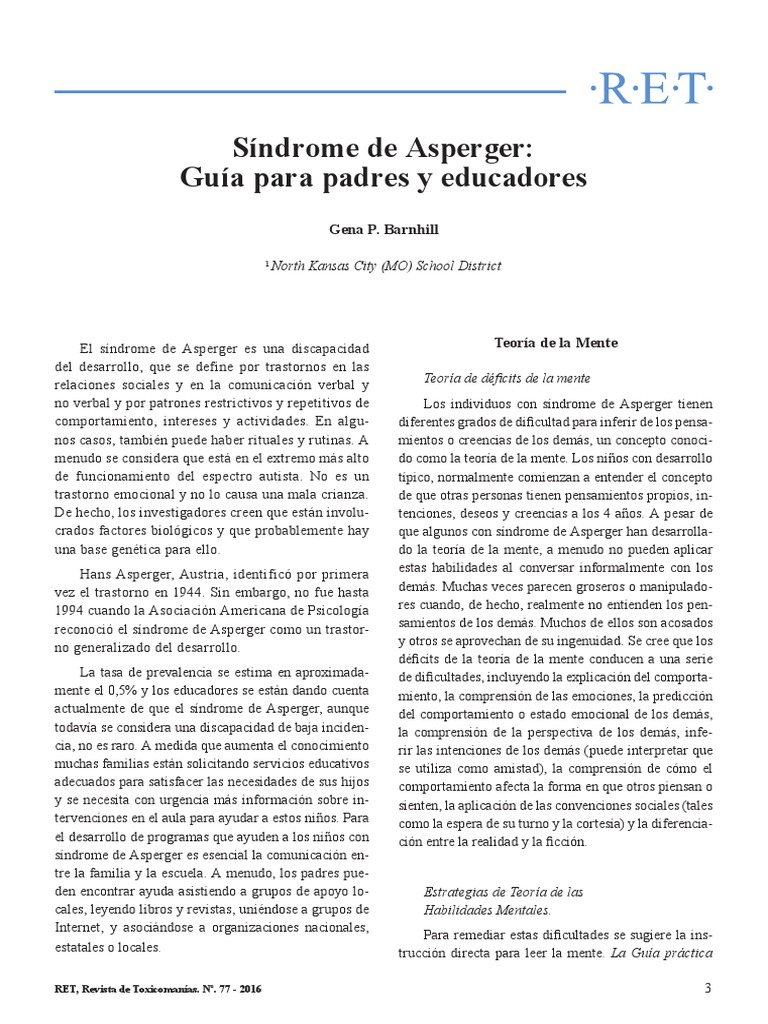 Síndrome de Asperger - Guía para Padres y Educadores PDF | PDF ...